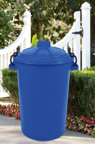 [Set of 3] 80L Dustbin Clip Lock Lid Large Rubbish Bin Kitchen Garden ...