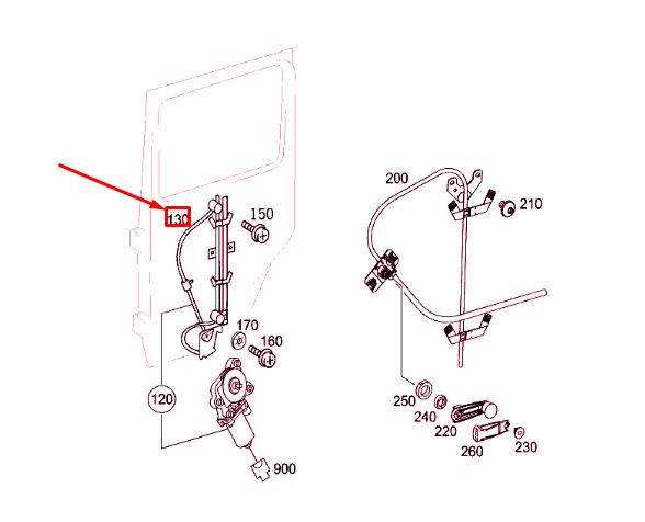 Mercedes-Benz Genuine Right Window Regulator 4637301046 for sale online ...