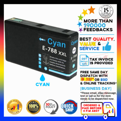YYUDA 1x 788XXL 788 XL NoN-OEM HY CYAN Ink Cartridge for Epson WF5190 ...
