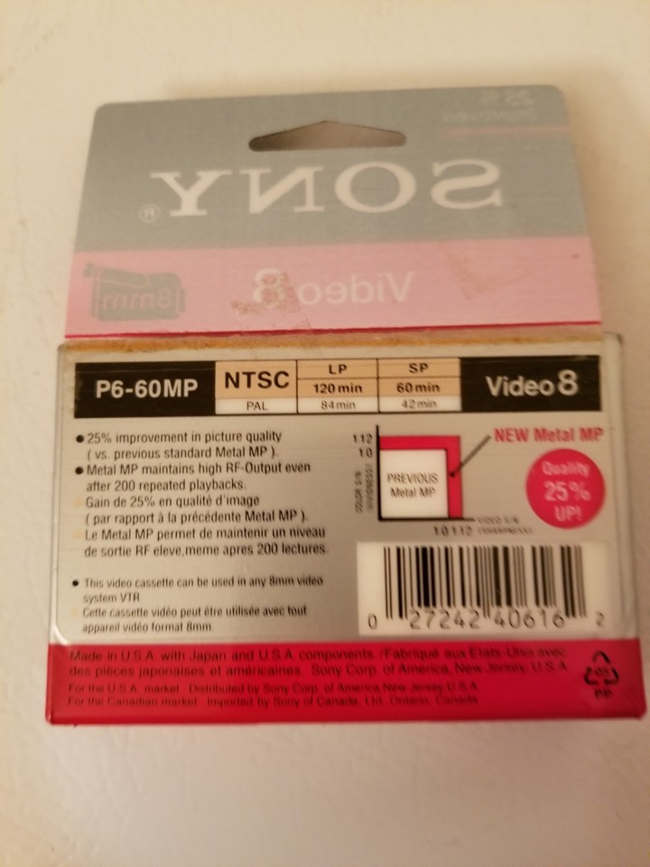 Sony Video 8 Cassette P6-60MP | eBay