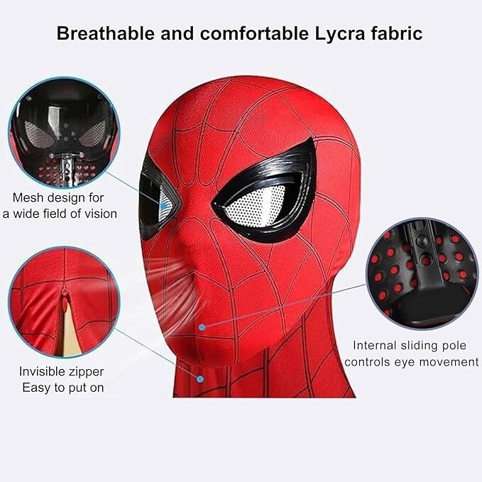 Spider-Man Mask Moving Arachnid Eyes Chin Control Eyes Helmet Masks ...