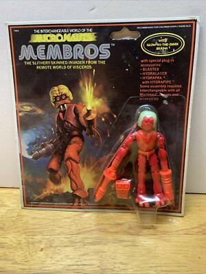 Vintage Mego Micronauts 1979 Alien Membros MOC Clear Glow In Dark Brain ...