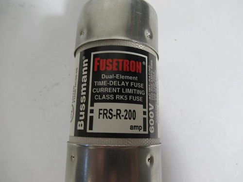 (1) Genuine Cooper Bussmann FRS-R-200 Amp Fusetron 600Vac 300Vdc Class ...