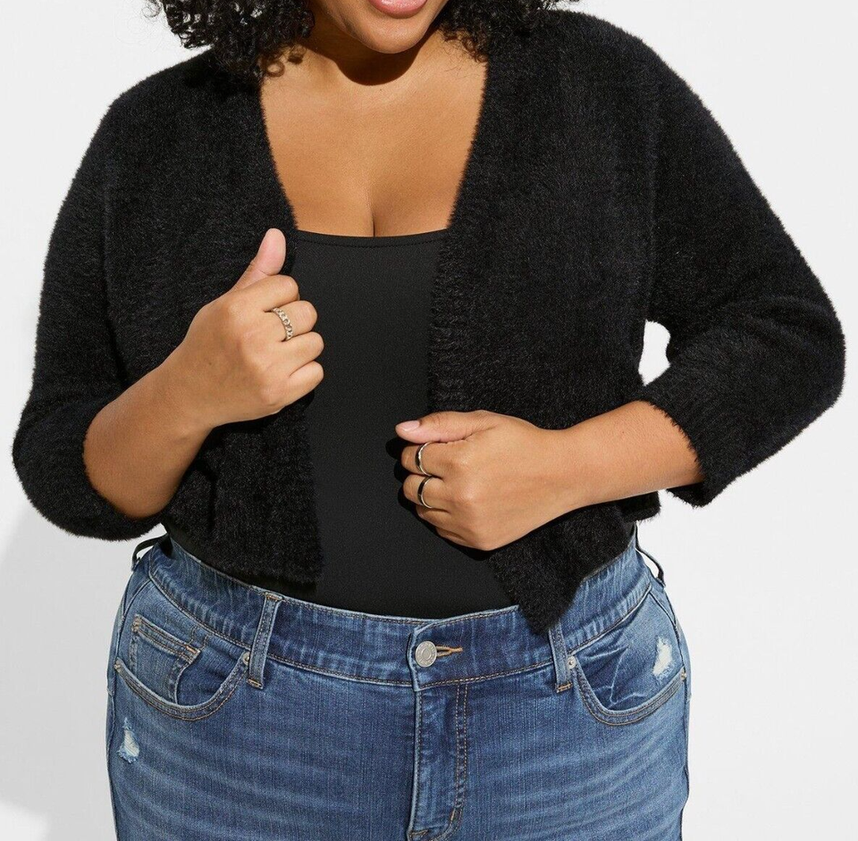 Torrid Eyelash Shrug Sweater Black Plus Size 3 3X 22 24 #G14423 | eBay