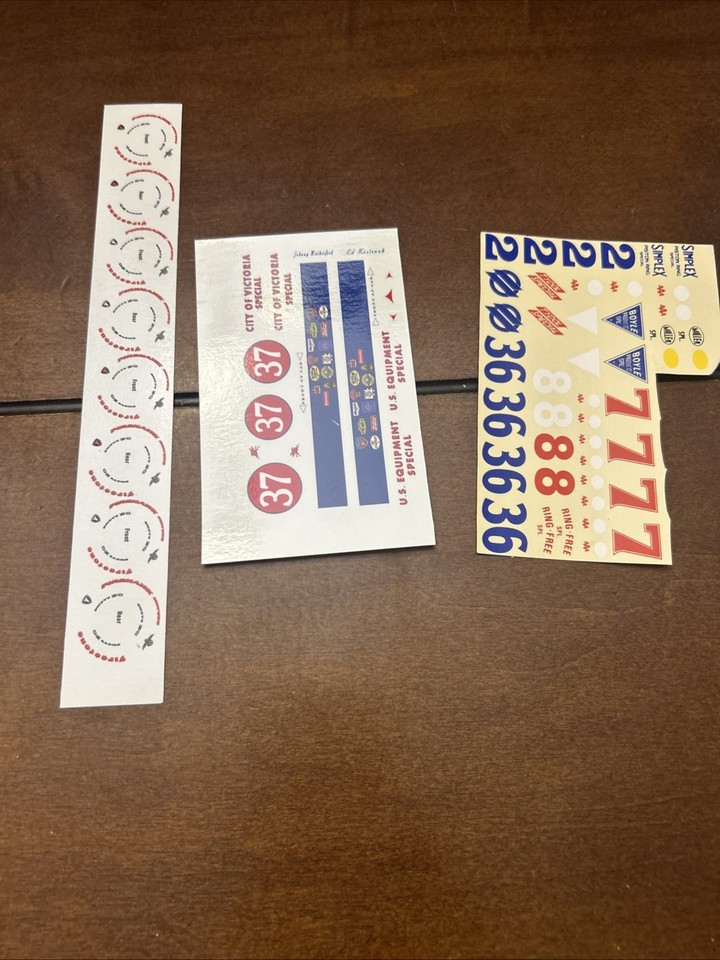 Lot Of 14 Different Decal Sets For Resin 1:25 Scale Model Cars #4 | eBay