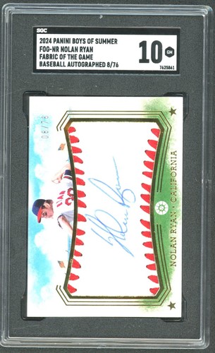 2024 Panini Boys of Summer Nolan Ryan Fabric of the Game Auto /76 #FOG ...
