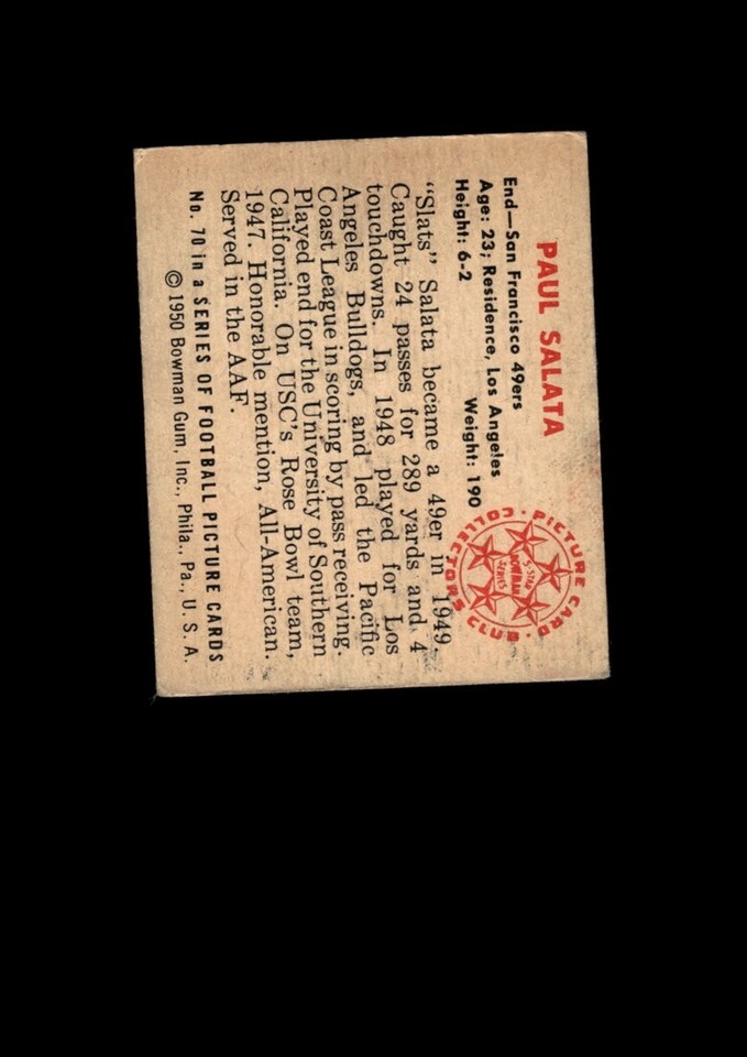1950 Bowman Set-Break # 70 Paul Salata VG-VGEX *GMCARDS* | eBay