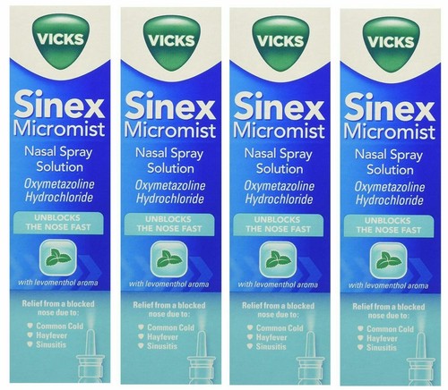 Vicks Sinex Micromist Nasal Spray Solution(4 x 15ml) Oxymetazoline ...