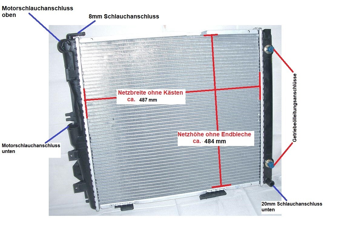 Kühler Wasserkühler Mercedes W126, S Klasse, 260 SE SEL, 300 SE SEL ...