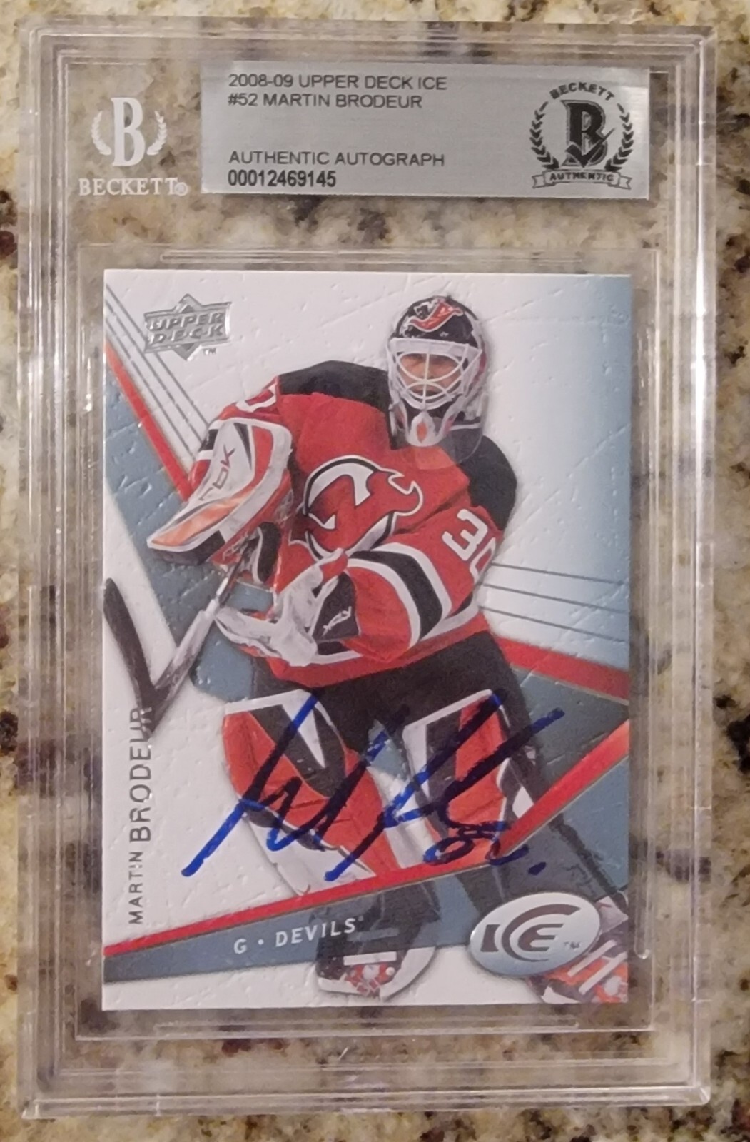 2008-09 Upper Deck Ice Martin Brodeur #52 BAS Certified BGS Encased ...