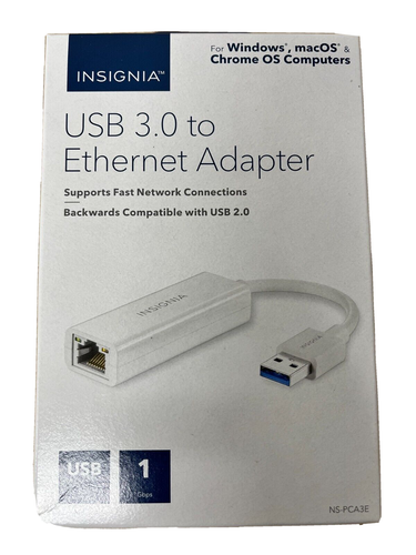 NEW Insignia USB 3.0 to Ethernet Adapter 1Gbps Fast Connector for ...