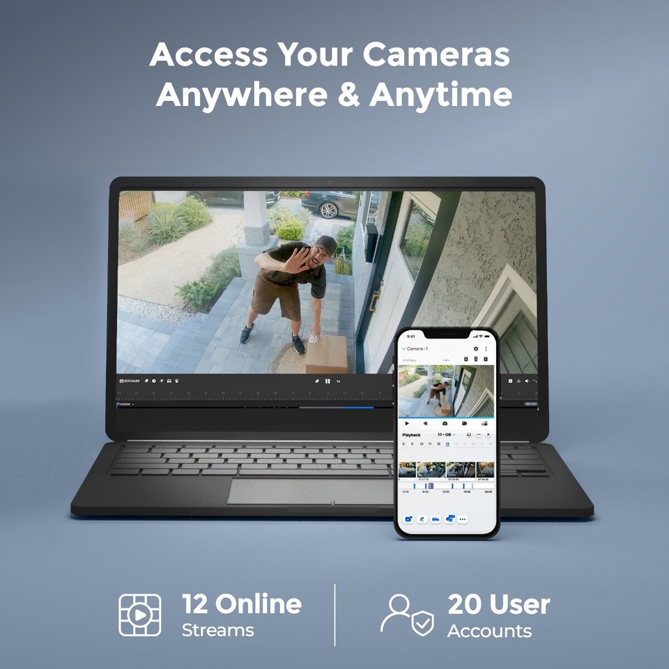 Reolink RLN12W 4K Wireless WIFI NVR Video Recorder for IP Security ...