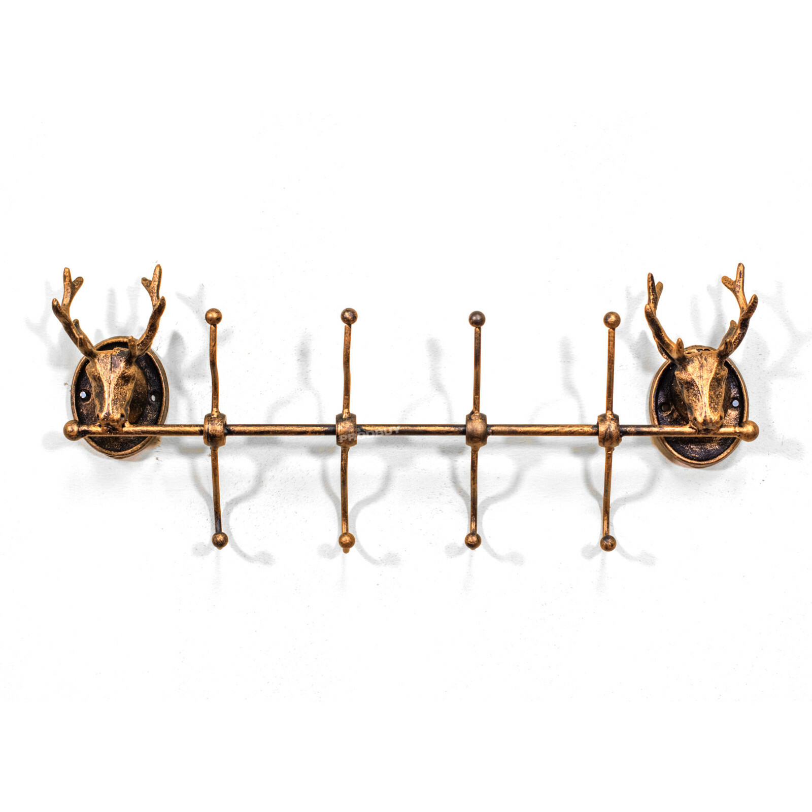 Wall Mounted Bronze Stag Deer Reindeer Coat Rack Storage Hooks Jacket ...