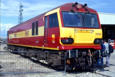 PHOTO CLASS 92 LOCO NO 92 001 AT THE 2003 DONCASTER WORKS OPEN WEEKEND ...