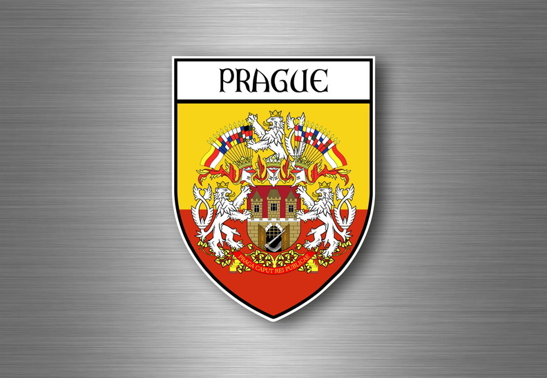 Autocollant sticker voiture moto blason ville drapeau ecusson prague ...