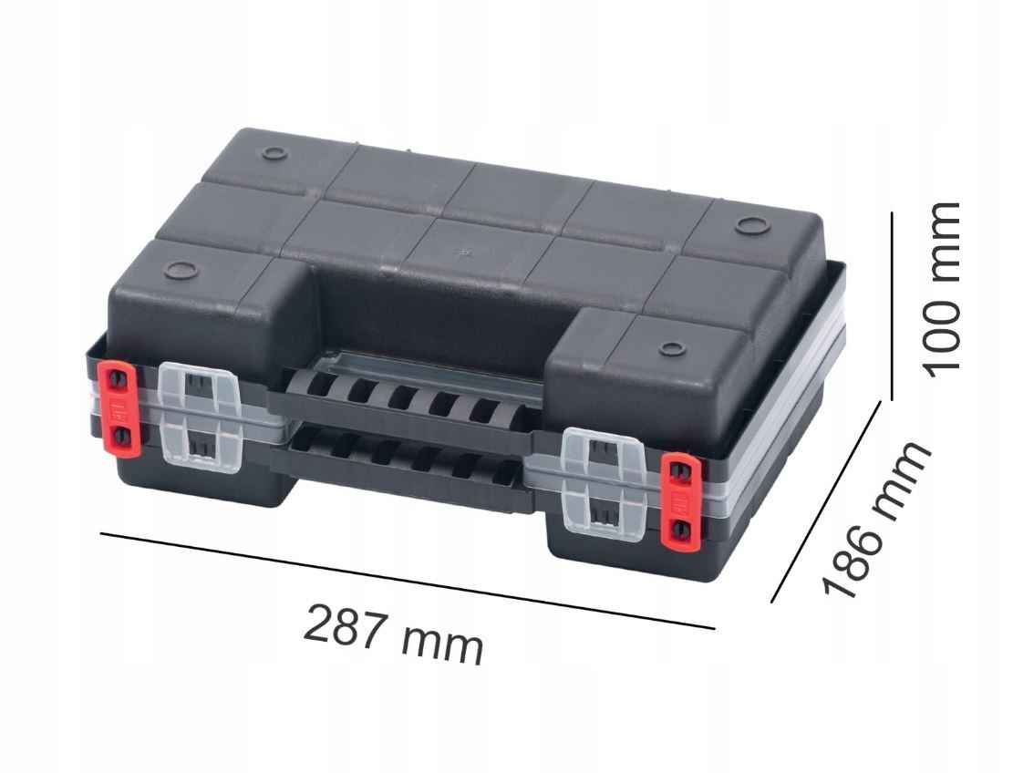 Duo Compartment Storage Tandem Organiser Case Tool Box Adjustable ...