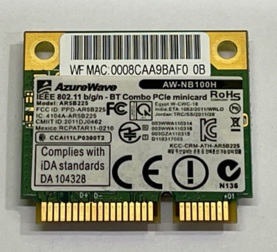 Genuine AzureWave AW-NB126H AR5B225 WiFi 2.4GHz WiFi/BT Bluetooth ...