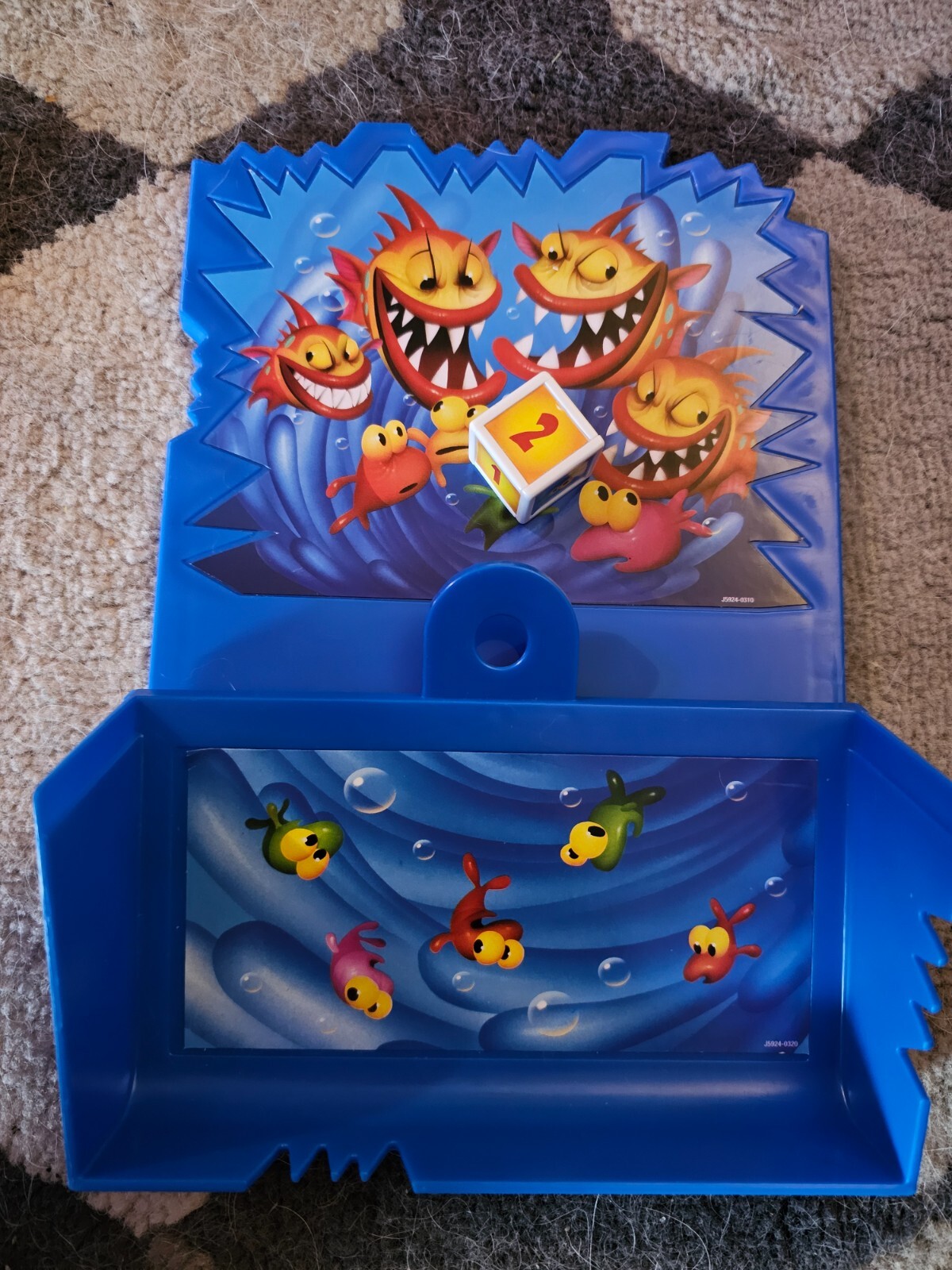 Piranha Panic Board Game Pieces Parts Catch Tray, Backboard and Dice ...