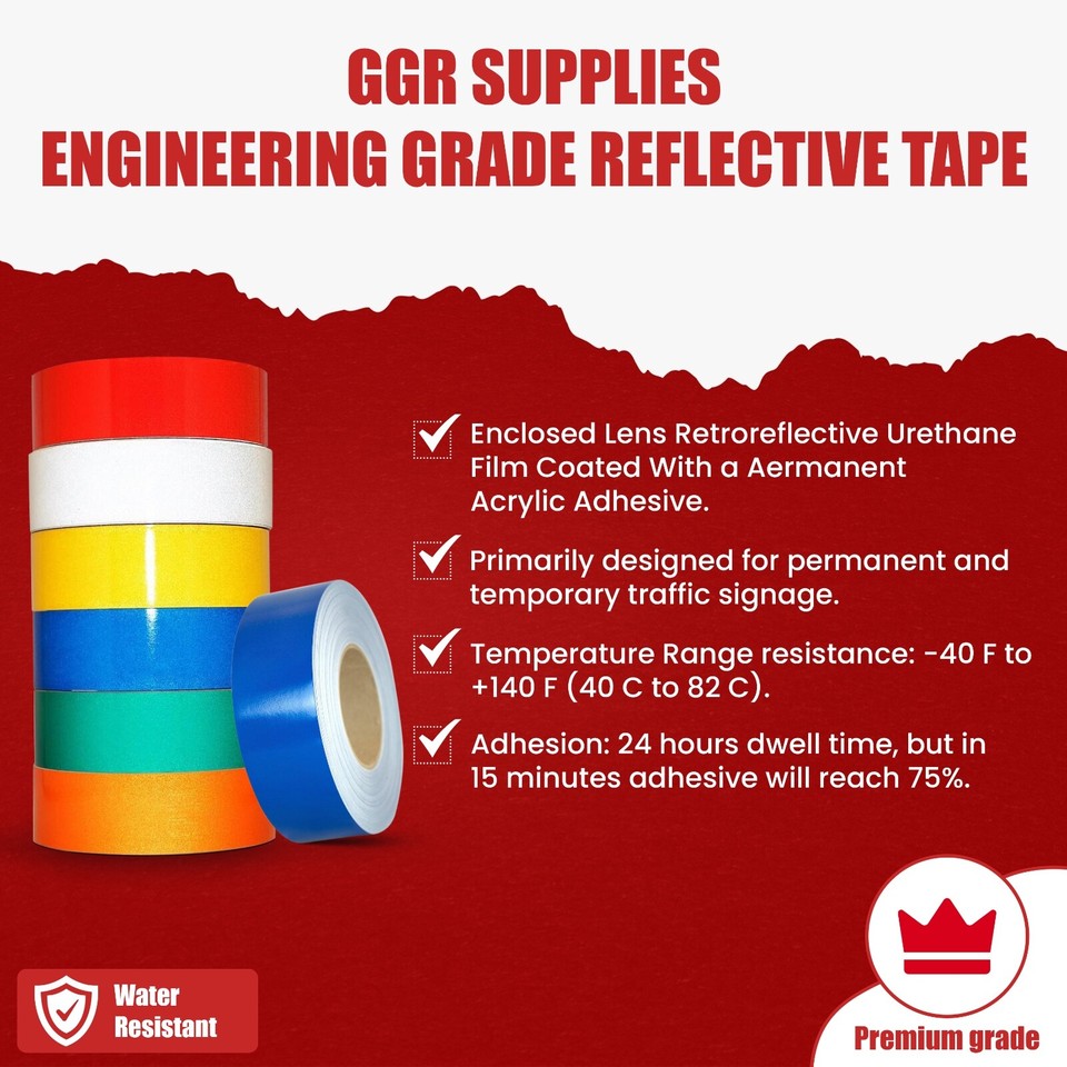 Yellow Engineer Grade Retro Reflective Pinstripe Tape: 1 in. x 30 ft ...