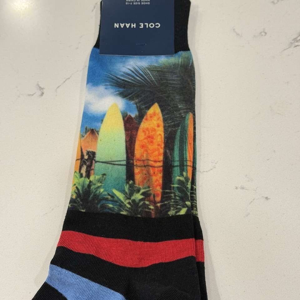 COLE HAAN Men's 1 Pair Surfboard Crew Dress Socks Sz 7-12 NWT | eBay