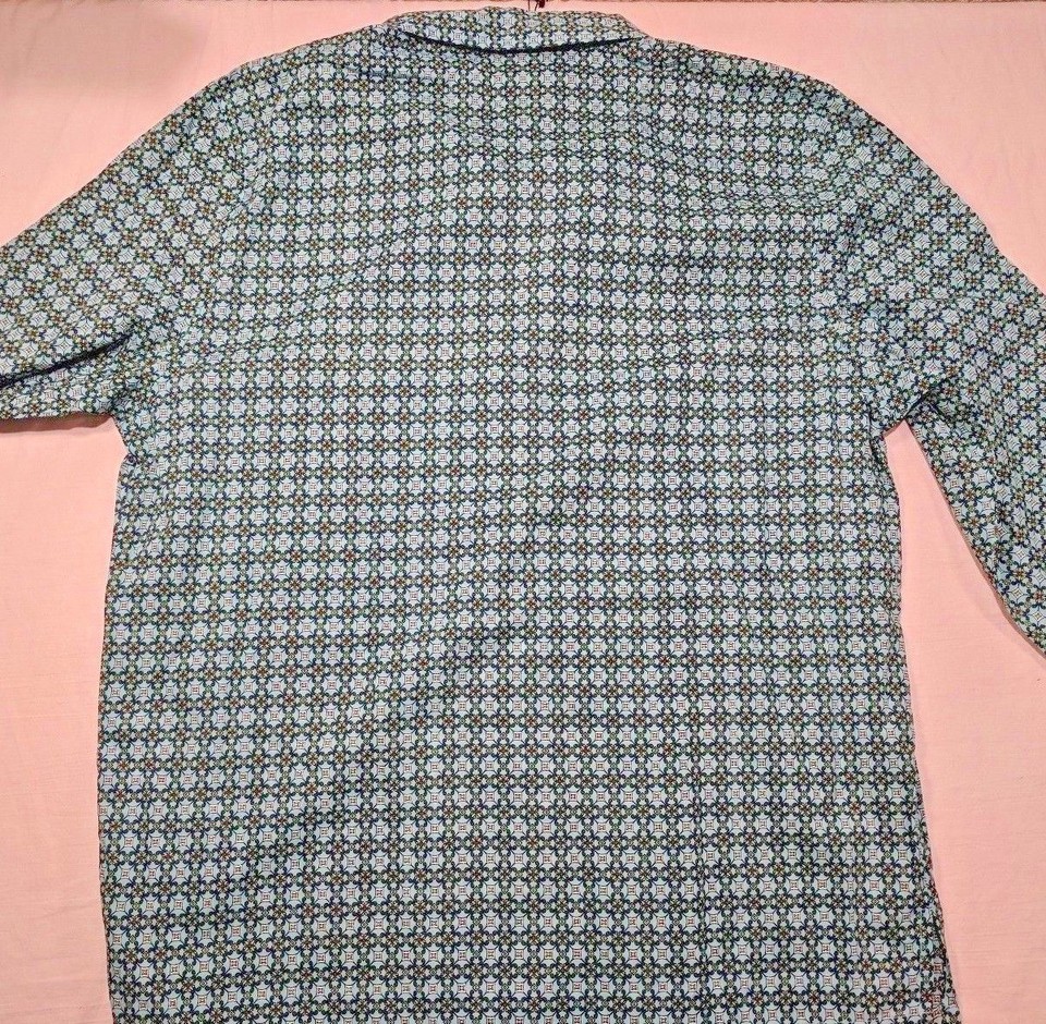 VICTORIA'S SECRET sleep shirt top size S blue print pajama long sleeve ...