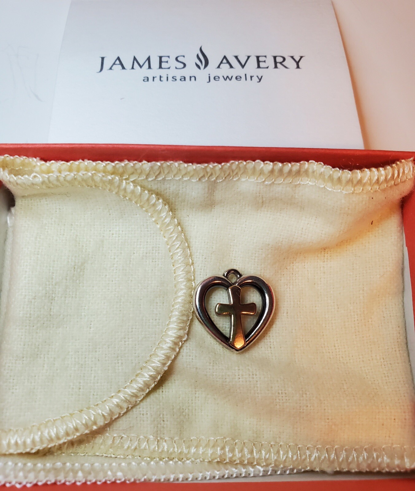 Retired James Avery Charm 925/585 Eternal Love Charm - Gem