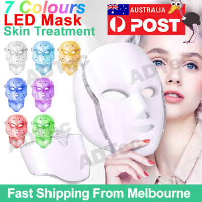 LED Light Photon Face Mask Neck Rejuvenation Skin Facial Wrinkle ...