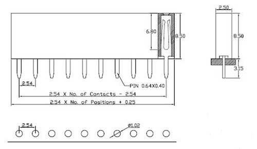 5Pcs 2.54mm Pitch 1x19 Pin 19 Pin Female Single Row Straight Header ...