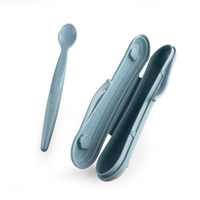 TUPPERWARE Tuppercare Baby 1x Fütterlöffel in Box/Etui Blau/Türkies ...
