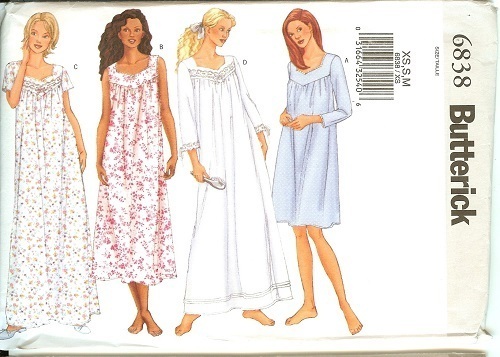 OOP Butterick Pattern Misses Nightgown Robes Pajamas Loungewear UPIC ...