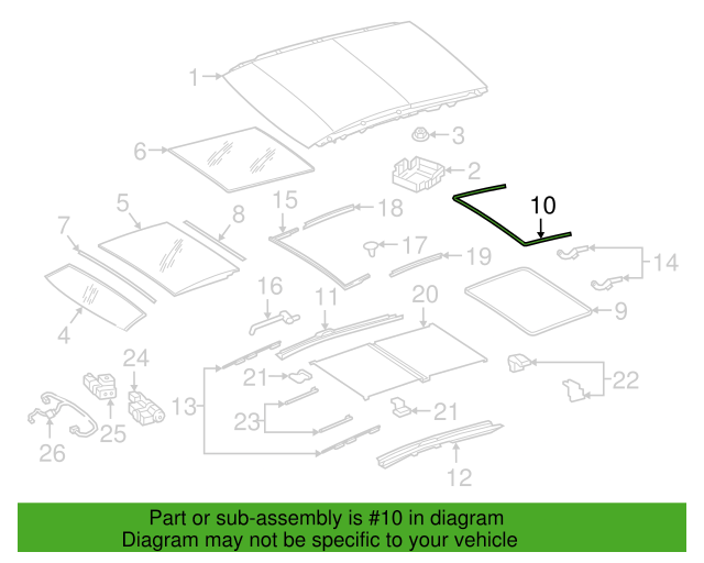 NOS Genuine Mercedes-Benz OEM Glass Roof Fixed Rear Seal 212-783-03-96 ...