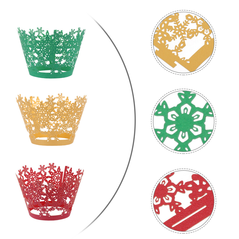 36 Pcs Paper Cake Border Christmas Cupcake Wrappers Holiday | eBay