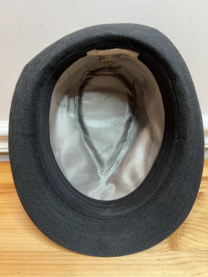 Stylish Mens Stetson All American Fedora Polyester Hat Black Size Small ...