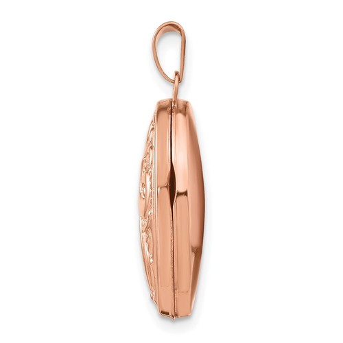 14k Rose Gold Scroll Design 21mm Oval Locket Pendant Perfect Gift for ...