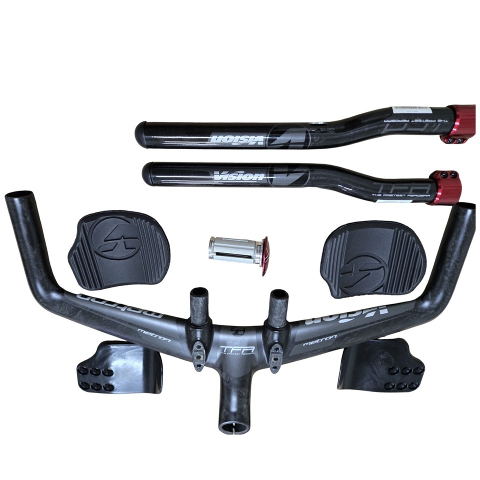 FSA Vision TT Triathalon Carbon Base bar & arm rest 90mm 41cm Metron ...
