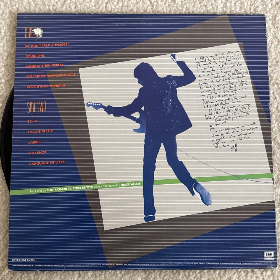 Cliff Richard – We Don't Talk Anymore - 1979 - EMI America SW-17018 Vinyl LP VG+ | eBay