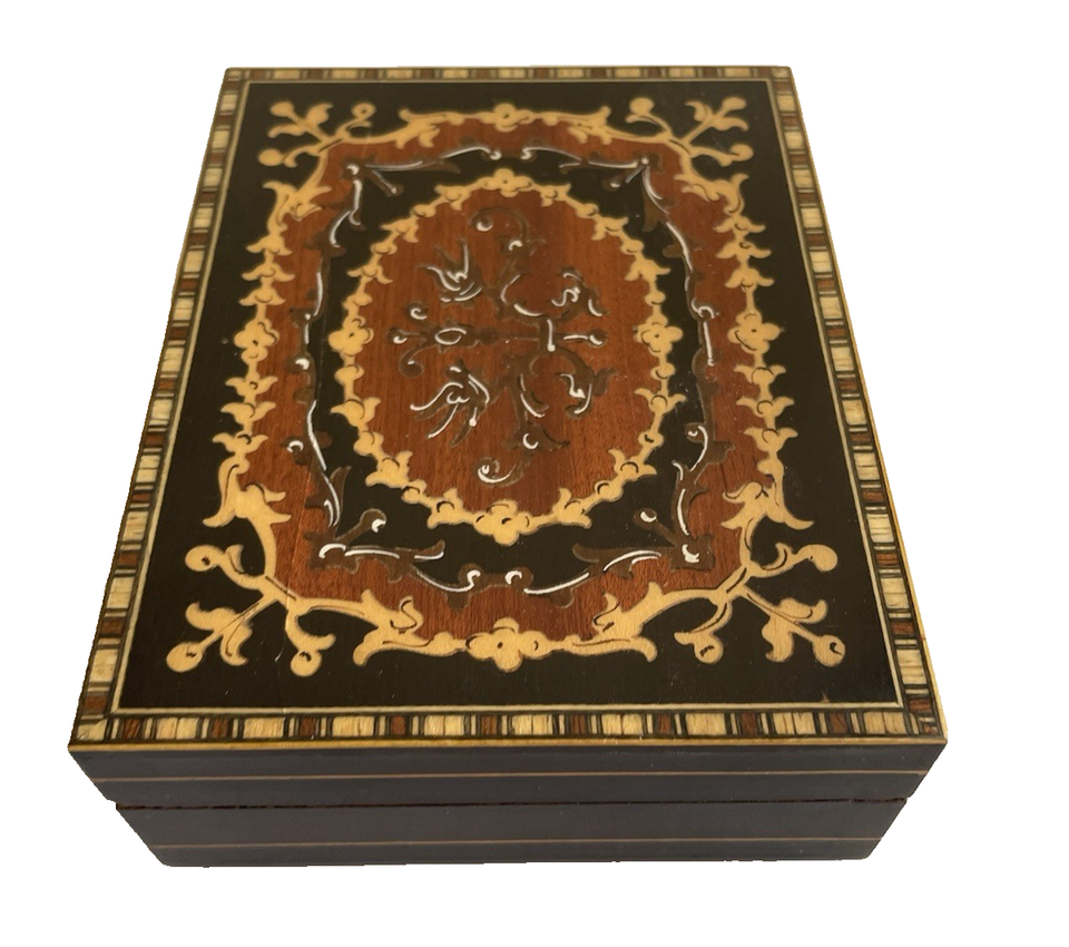 Vintage Carillon Inlaid Italian Wooden Music Box Lara's Theme From Dr ...