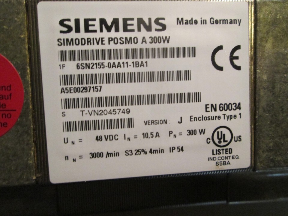 SIEMENS 6SN2155-0AA11-1BA1 SIMODRIVE POSMO A 300W **NEW** | eBay
