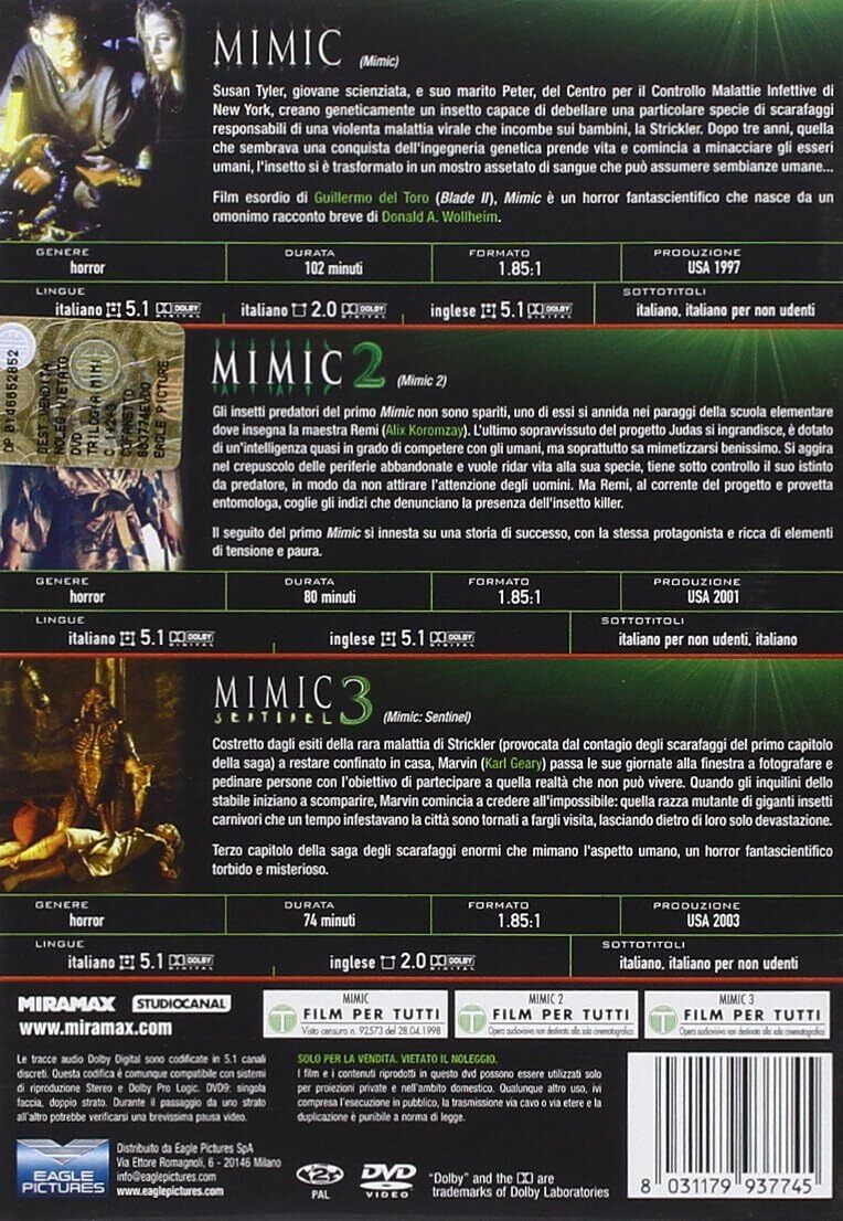 Trilogia Mimic (DVD) Mira Sorvino Jeremy Northam Josh Brolin Fred ...