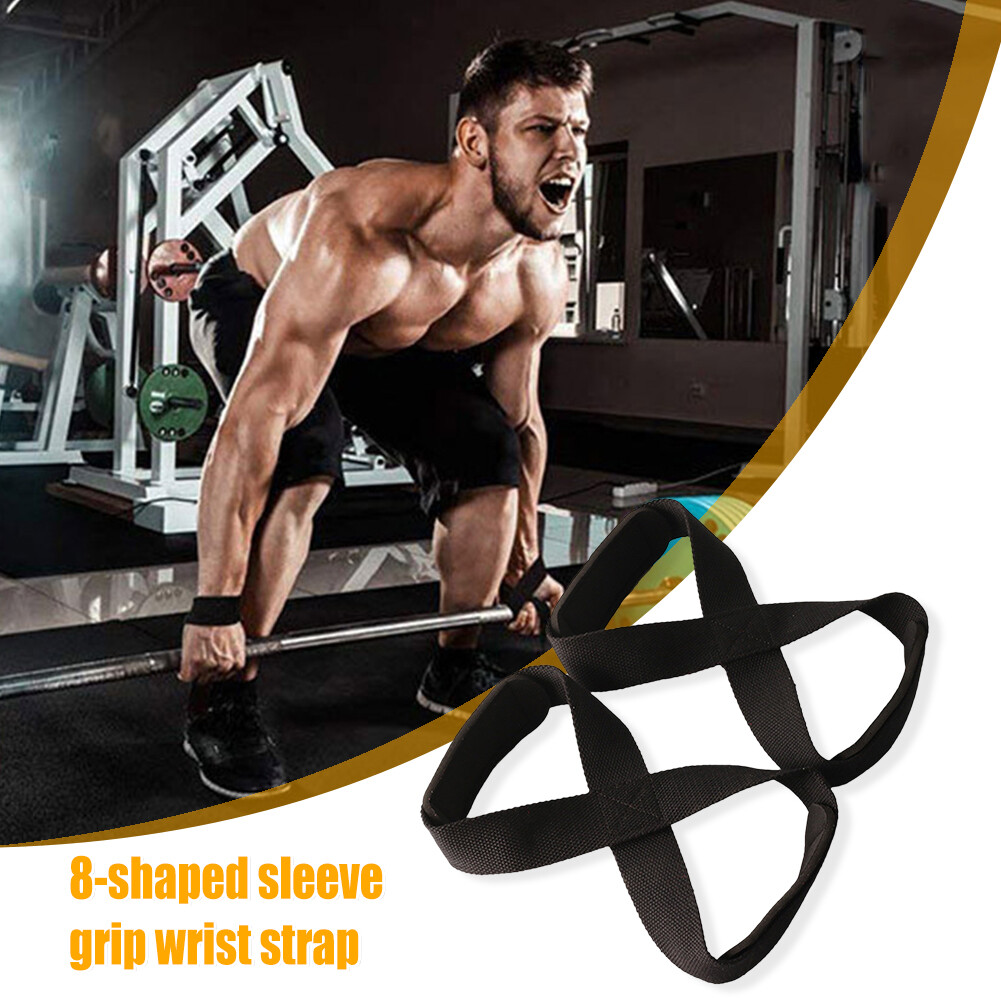 Padded Figure 8 Deadlift Training Straps Pull-Ups Straps for Gym ...