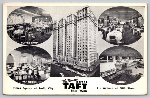 Hotel Taft New York on Times Square at Radio City vintage postcard | eBay