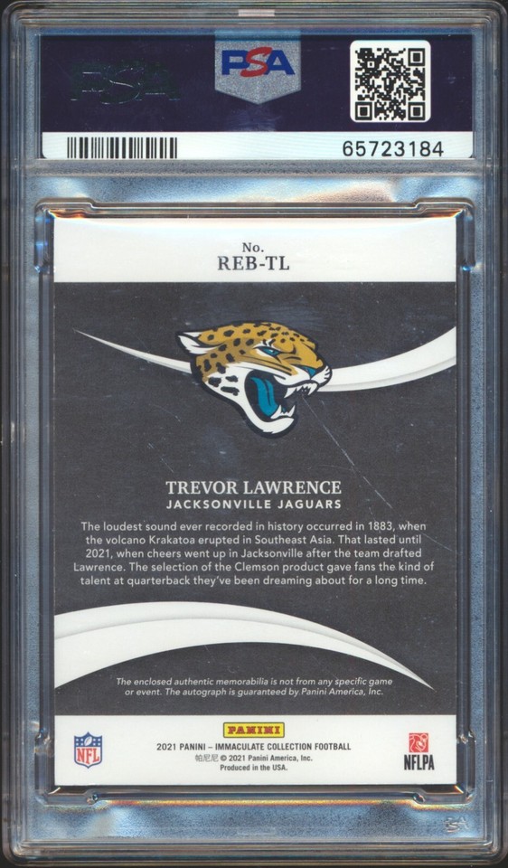 TREVOR LAWRENCE 2021 Panini Immaculate Gold Eye Black RC Patch Auto 9/ ...
