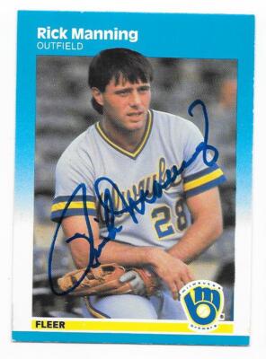 RICK MANNING 1987 FLEER AUTOGRAPHED SIGNED # 349 MILWAUKEE BREWERS | eBay