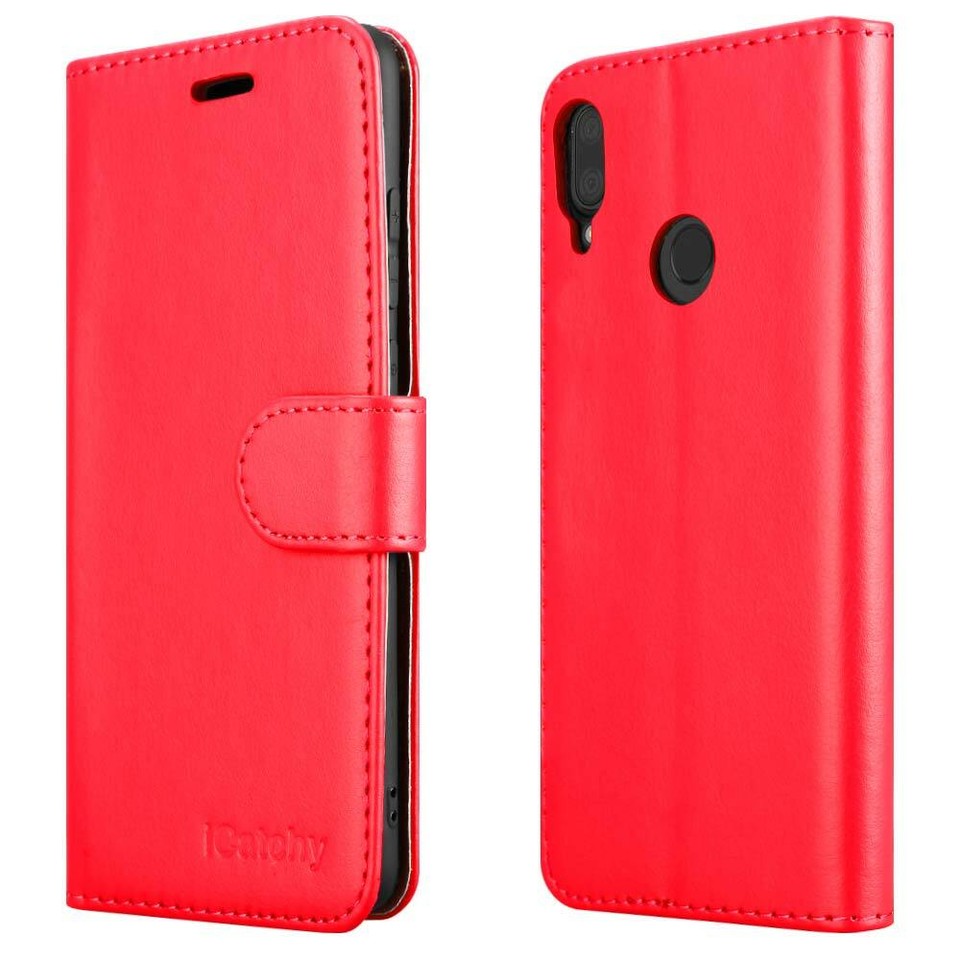 For Huawei Y7 2019 Phone Case Leather Wallet Flip Folio Stand View ...