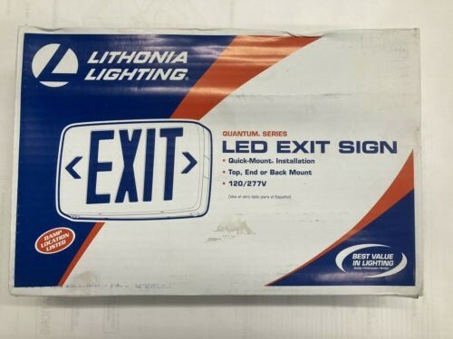 Lithonia LQM S W 3 R 120/277 M6 Led Exit Light - White with Red letters ...