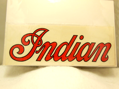 VINTAGE MOTORCYCLE TANK RED SCRIPT DECAL STICKER - INDIAN MOTORCYCLE ...
