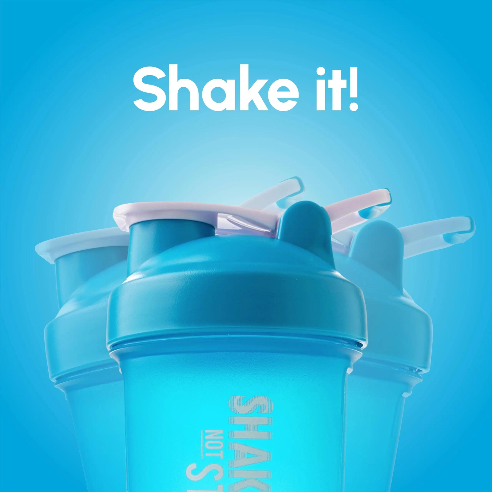 450ml Blue Protein Shaker Bottle with Storage Compartment and Separator ...