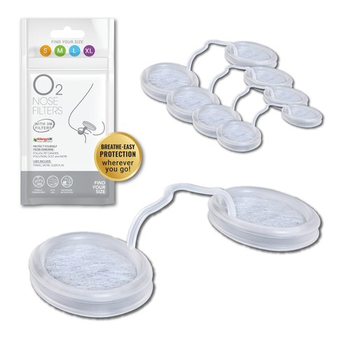 O2 Nose Filters with 3M Filtration - Nasal Screens for Trial Pack ...