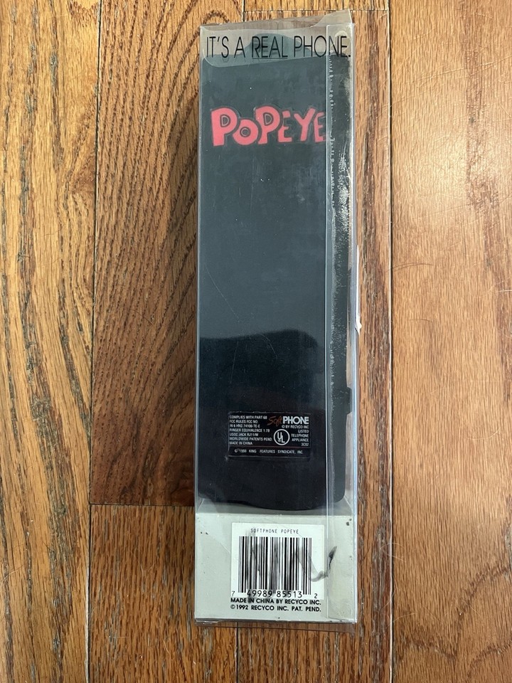 Popeye Phone Telephone Landline Vintage 1992 90s Soft Foam Recyco New ...