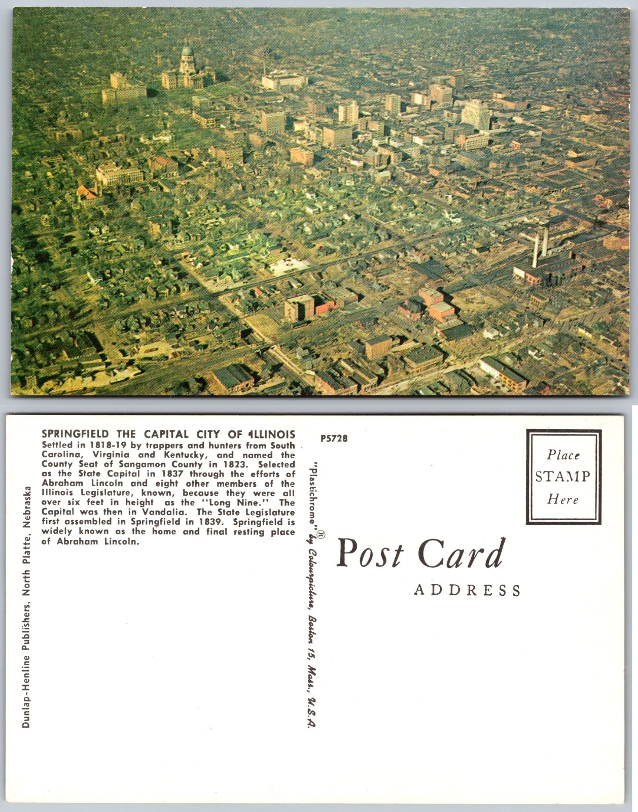 Springfield Illinois Aerial View Postcard | eBay